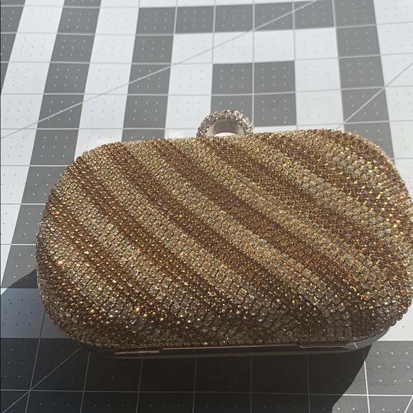 Bags | Gold Tone Rhinestone Clutch Purse | Poshmark